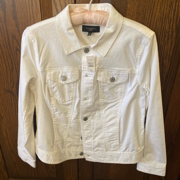Talbots | Jackets & Coats | Nwt Talbots White Denim Jacket | Poshmark